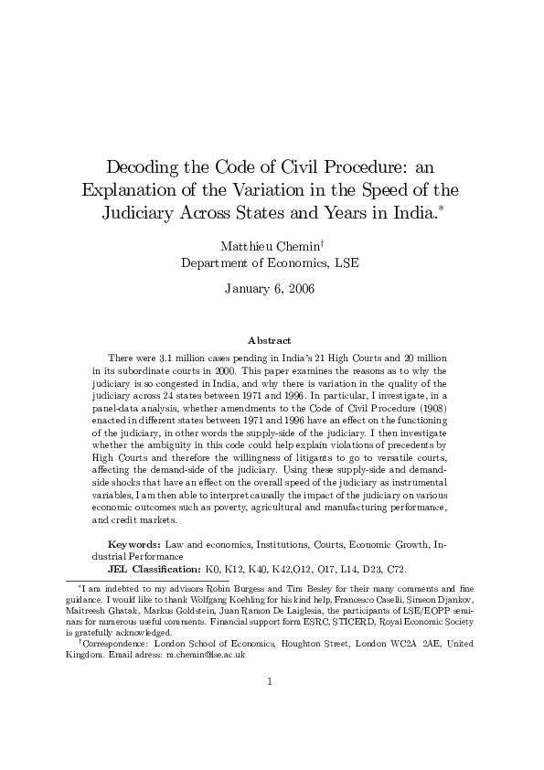 (PDF) Decoding the Code of Civil Procedure: an Explanation of the ...