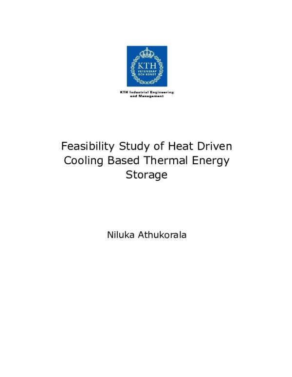 (PDF) Feasibility Study of Heat Driven Cooling Based Thermal Energy Storage
