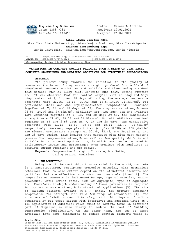 (PDF) Variations in Concrete Quality Produced from a Blend of Clay ...