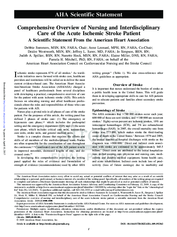 (PDF) Comprehensive Overview of Nursing and Interdisciplinary Care of ...