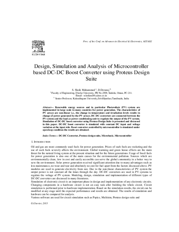 Pdf Design Simulation And Analysis Of Microcontroller Based Dc Dc