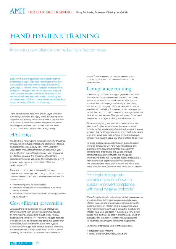 (PDF) Hand Hygiene Training-Improving compliance and reducing infection ...