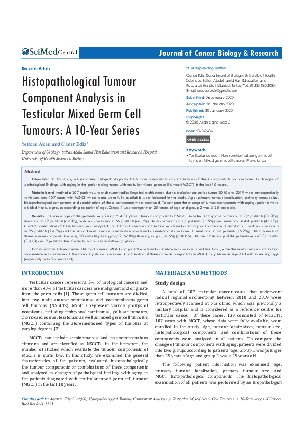 (PDF) Histopathological Tumour Component Analysis in Testicular Mixed ...