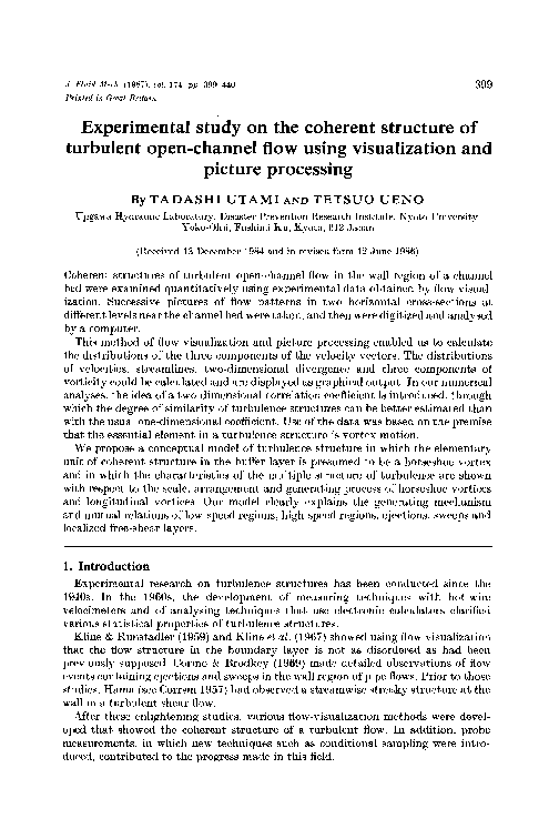 (PDF) Experimental study on the coherent structure of turbulent open-channel flow using ...