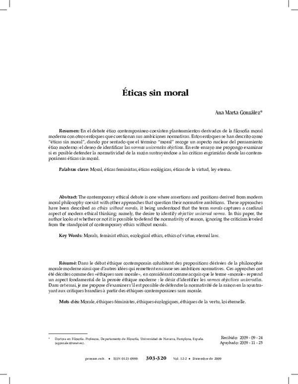 (PDF) Éticas Sin Moral