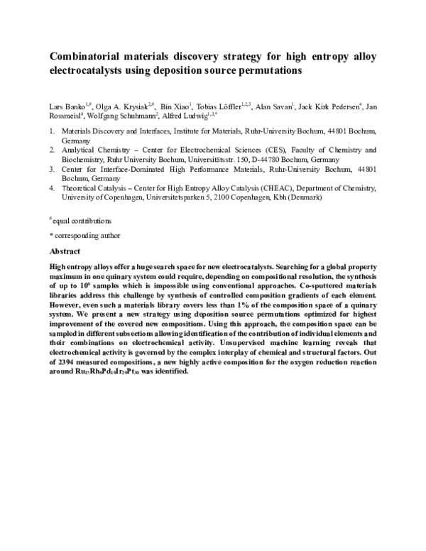 (PDF) Combinatorial materials discovery strategy for high entropy alloy electrocatalysts using ...