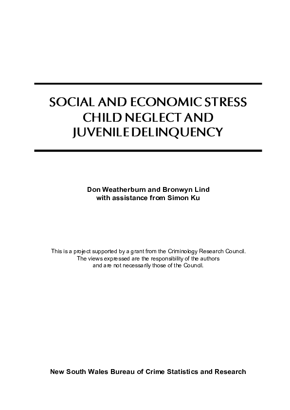 (PDF) Social and economic stress, child neglect and juvenile delinquency