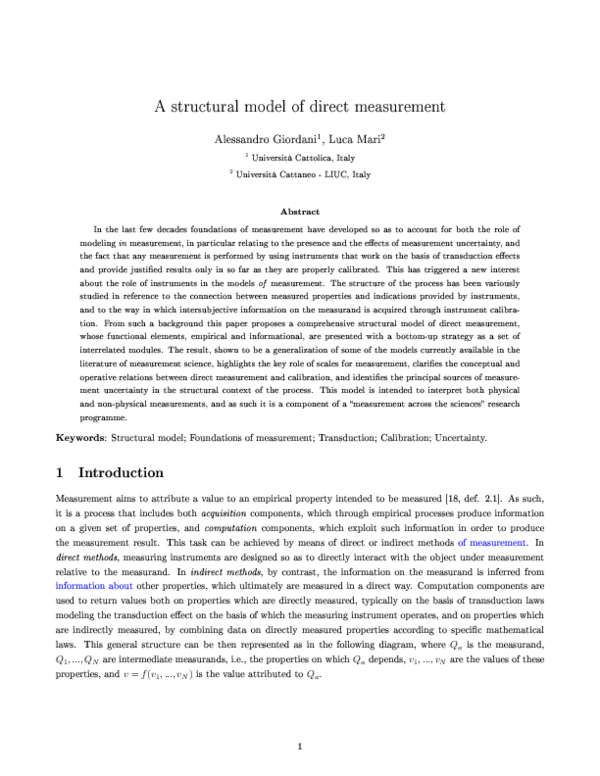 (PDF) A structural model of direct measurement
