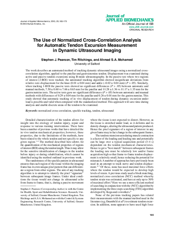 (PDF) The use of normalized cross-correlation analysis for automatic ...