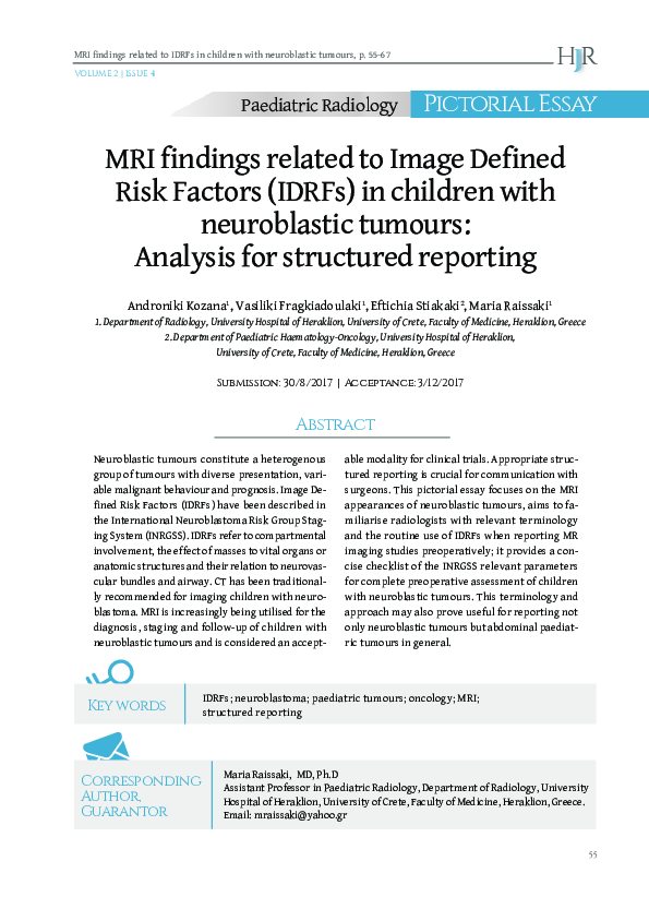 (PDF) MRI findings related to Image Defined Risk Factors (IDRFs): What ...