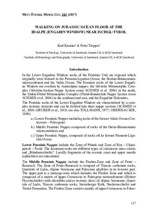 (PDF) Walking on Jurassic Ocean Floor at the Idalpe ( Engadin Window ...