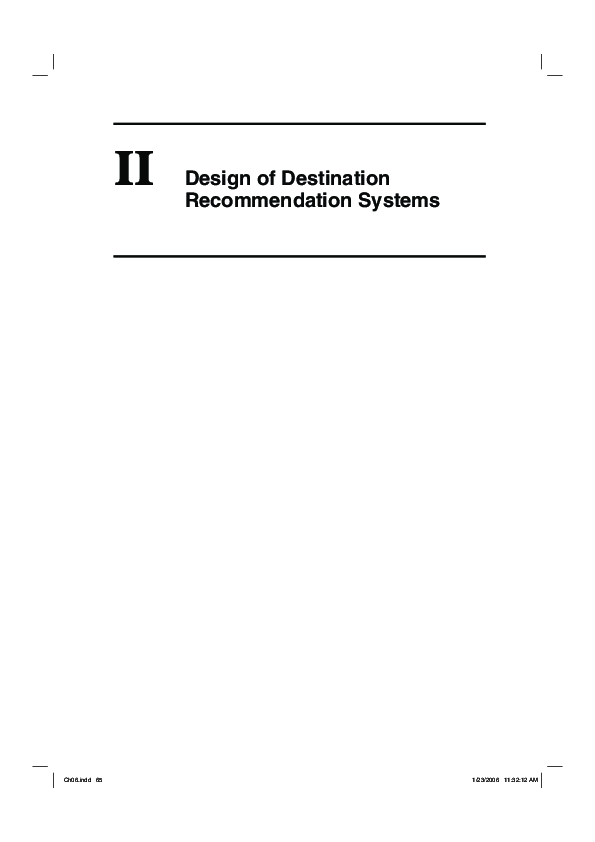 (PDF) II Design of Destination Recommendation Systems