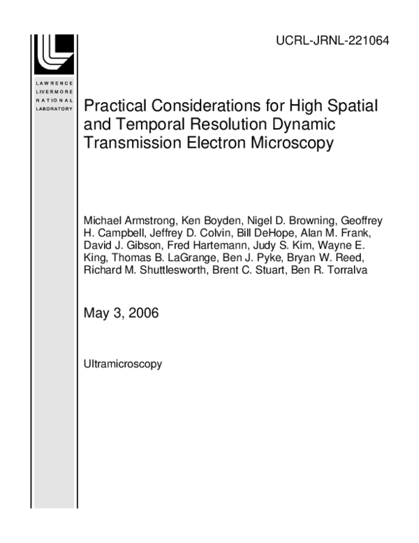 (PDF) Practical considerations for high spatial and temporal resolution ...