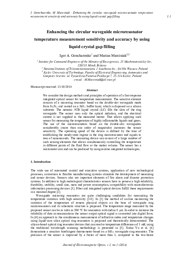 (PDF) Enhancing the circular waveguide microresonator temperature ...