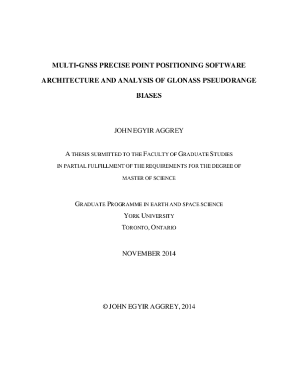 Pdf Multi Gnss Precise Point Positioning Software Architecture And