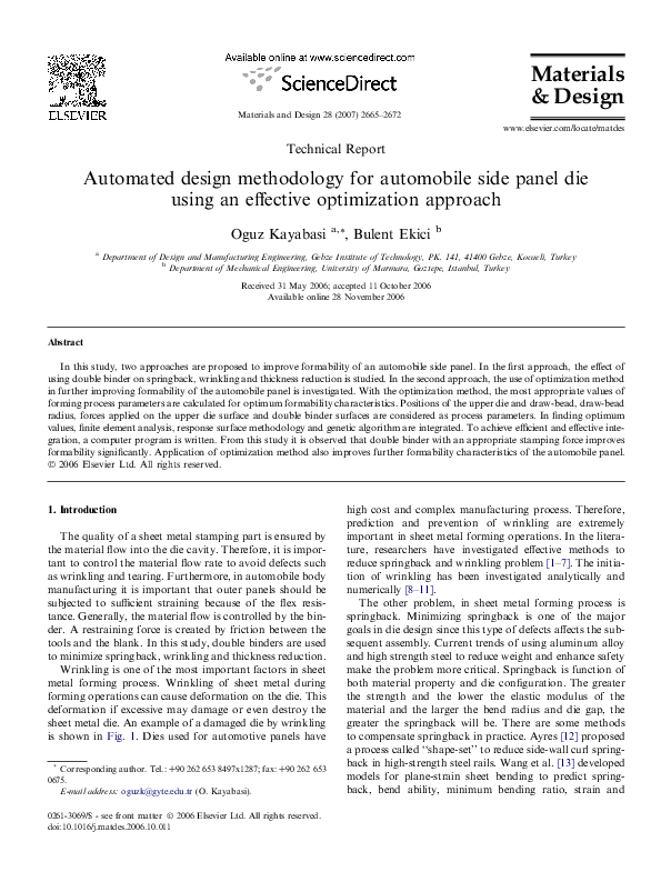 (PDF) Automated design methodology for automobile side panel die using ...