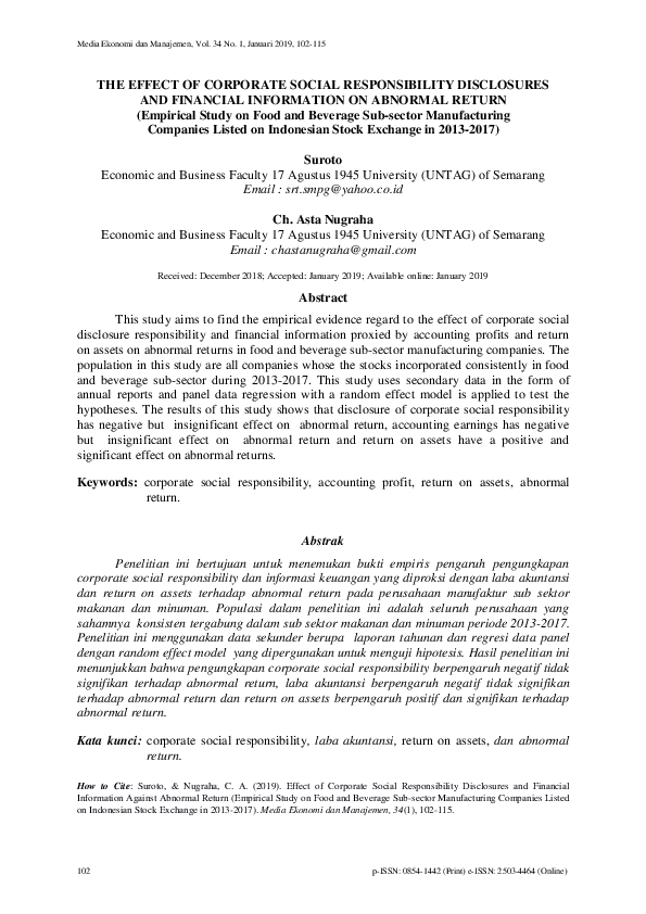 (PDF) The effect of corporate social responsibility disclosure and corporate governance ...