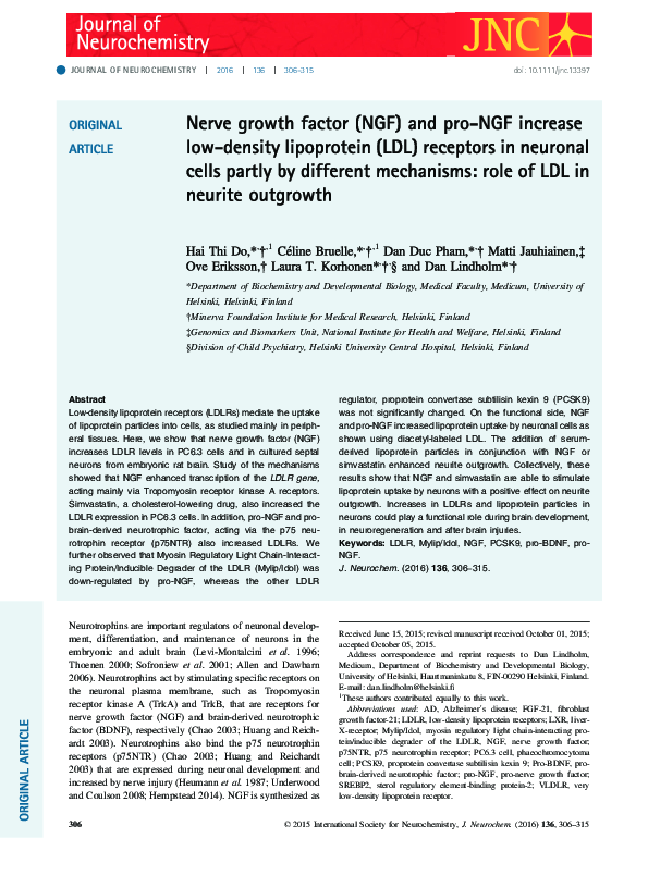 (PDF) Nerve growth factor (NGF) and pro-NGF increase low-density ...