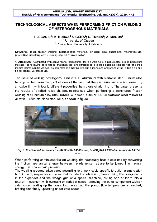 (PDF) Technological Aspects When Performing Friction Welding of ...