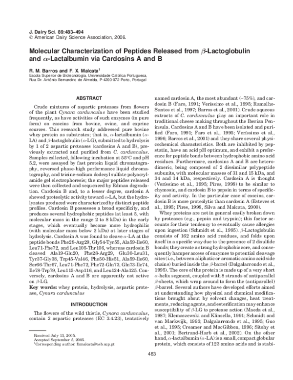 (PDF) Molecular characterization of peptides released from beta ...