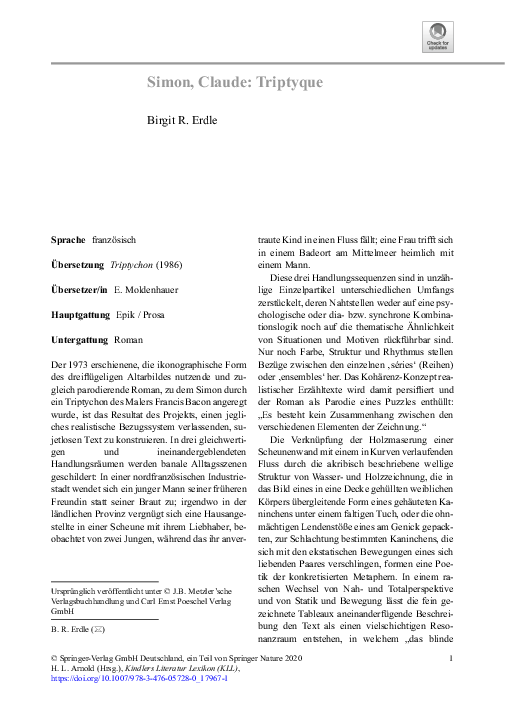 (PDF) Simon, Claude: Triptyque