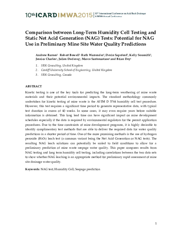 (PDF) Comparison between Long-Term Humidity Cell Testing and Static Net ...