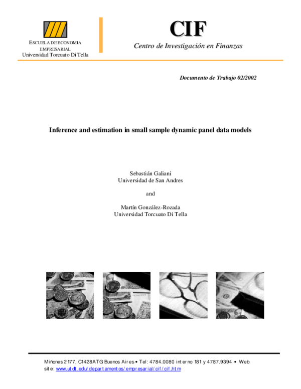 (PDF) Inference and Estimation in Small Sample Dynamic Panel Data Models | Martin Gonzalez ...