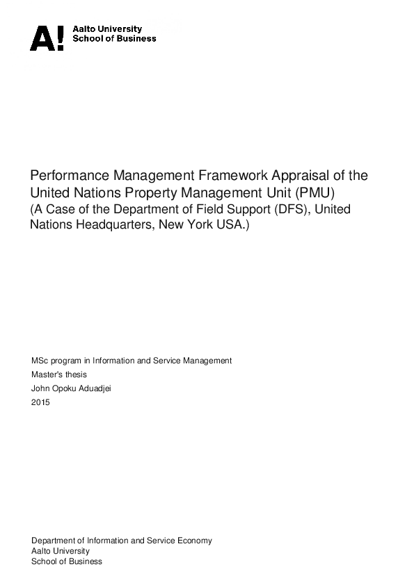 (PDF) Performance management framework appraisal of the United Nations ...