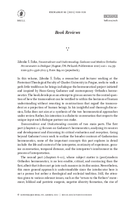 (PDF) Review of "Transcendence and Understanding", Pavol Bargár ...