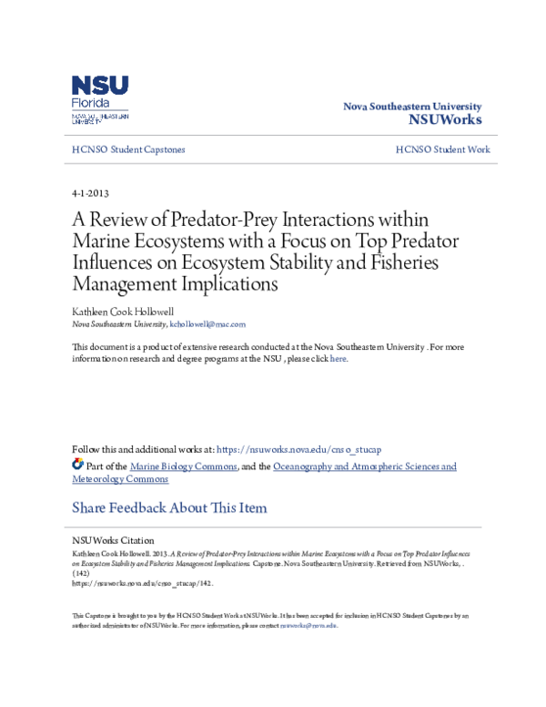 (PDF) Masters of Science : Marine Biology