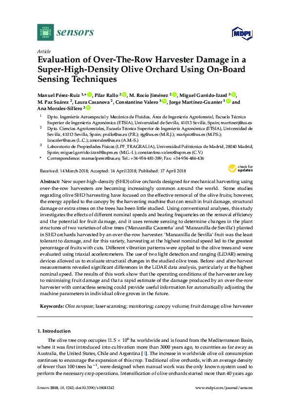 (PDF) Evaluation of Over-The-Row Harvester Damage in a Super-High ...