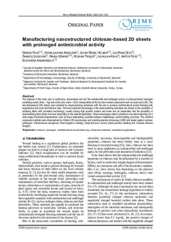 (PDF) Manufacturing nanostructured chitosan-based 2D sheets with ...