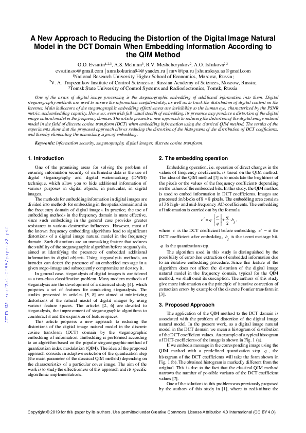 (PDF) A New Approach to Reducing the Distortion of the Digital Image ...