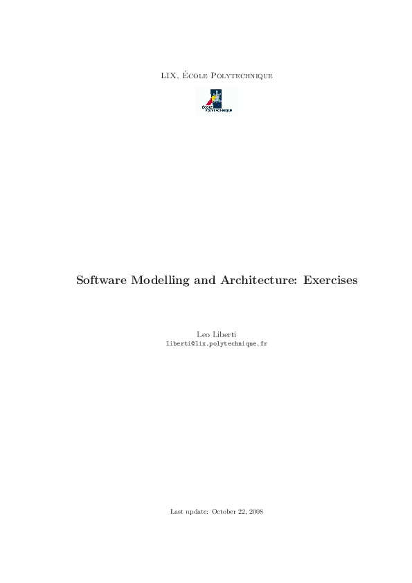 (PDF) Software Modelling and Architecture: Exercises