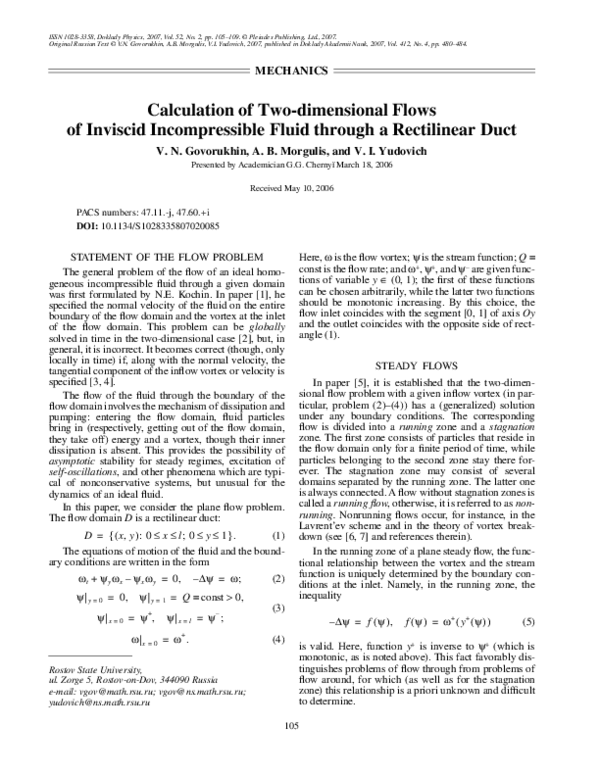 (PDF) Calculation of two-dimensional flows of inviscid incompressible fluid through a ...