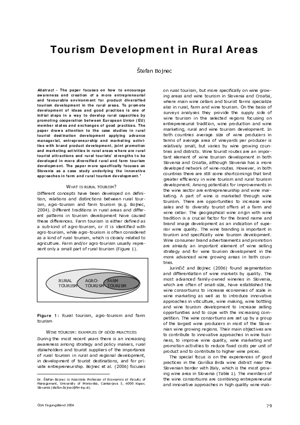 (PDF) Tourism Development in Rural Areas