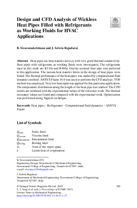 (PDF) Design and CFD Analysis of Wickless Heat Pipes Filled with ...