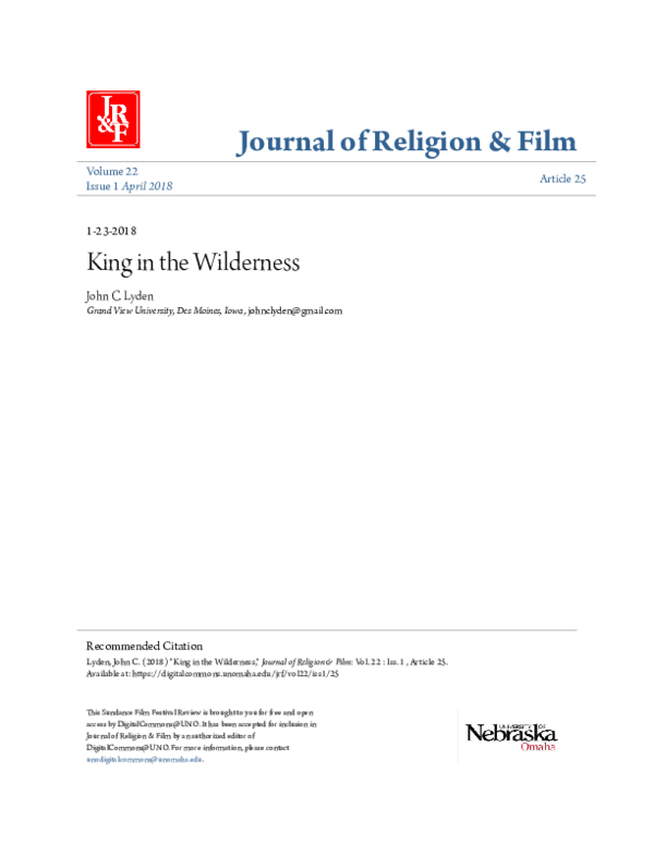 (PDF) King in the Wilderness