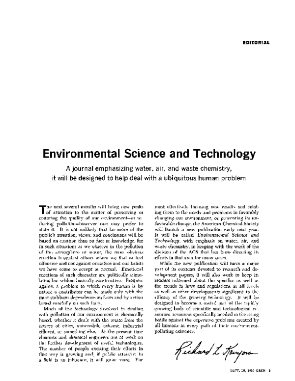 (PDF) Environmental Science and Technology