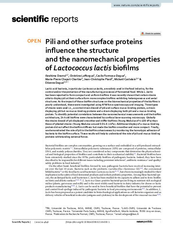 (PDF) Pili and other surface proteins influence the structure and the ...