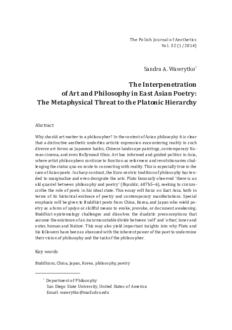 (PDF) The Interpenetration of Art and Philosophy in East Asian Poetry ...