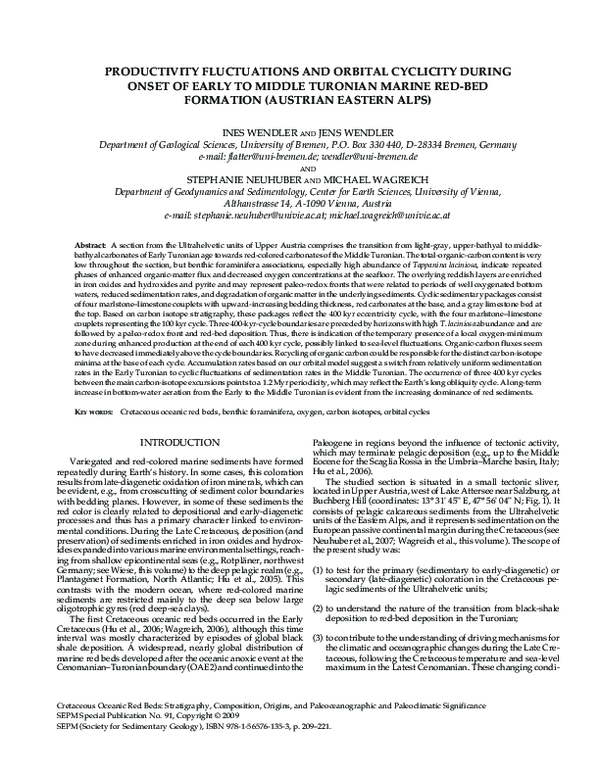 (PDF) Productivity fluctuations and orbital cyclicity during onset of ...