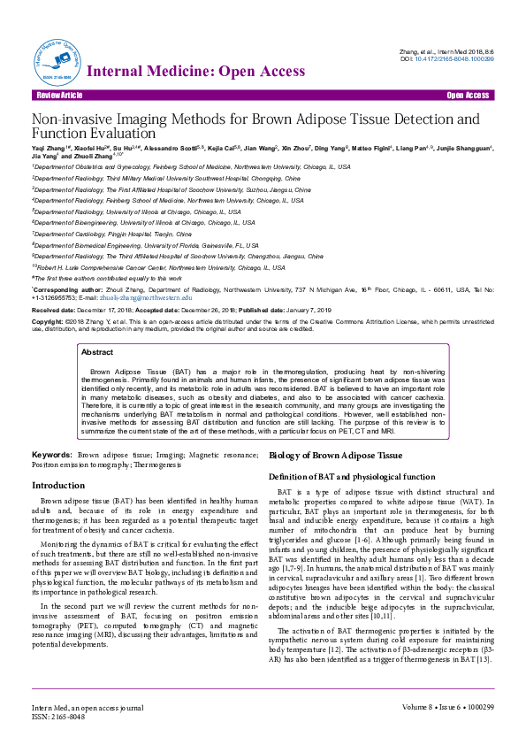 (PDF) Non-invasive Imaging Methods for Brown Adipose Tissue Detection ...