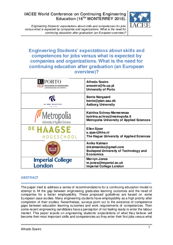 (PDF) Engineering Students’ expectations about skills and competences ...