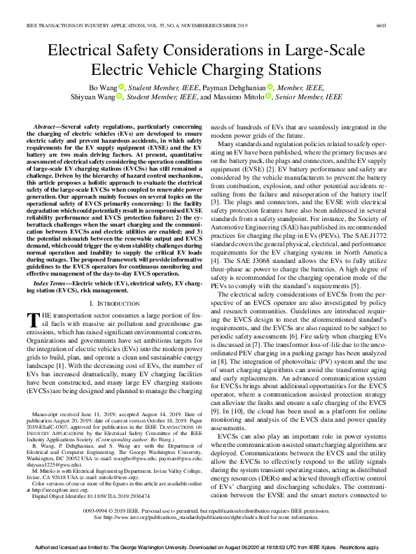 (PDF) Electrical Safety Considerations in Large-Scale Electric Vehicle ...