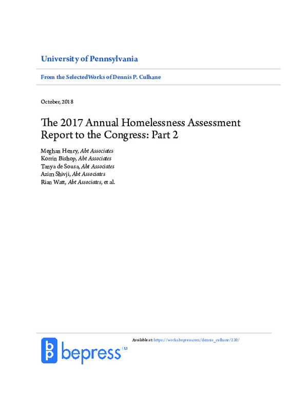 (PDF) The 2017 Annual Homelessness Assessment Report to the Congress ...