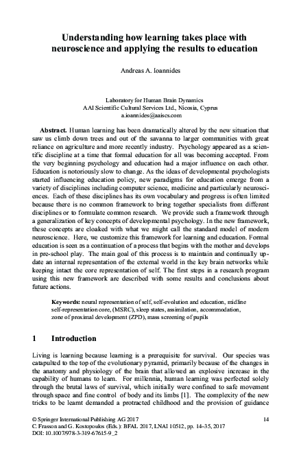 (PDF) Understanding How Learning Takes Place with Neuroscience and ...