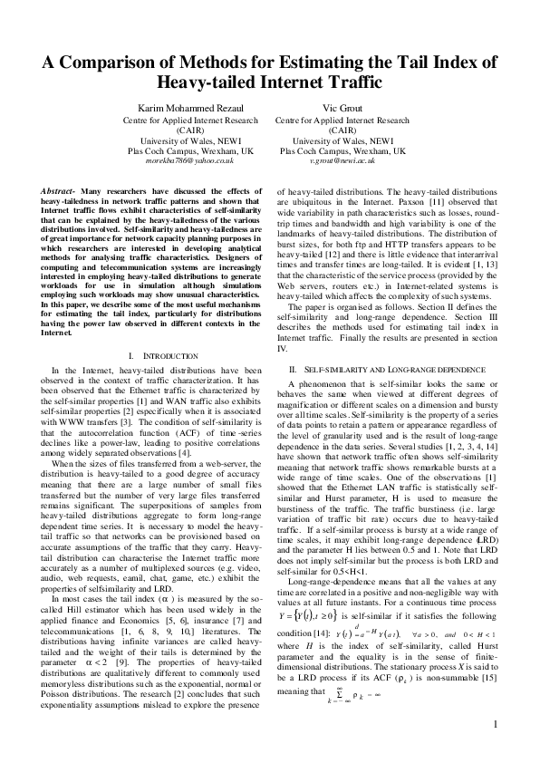 (PDF) A Comparison of Methods for Estimating the Tail Index of Heavy ...
