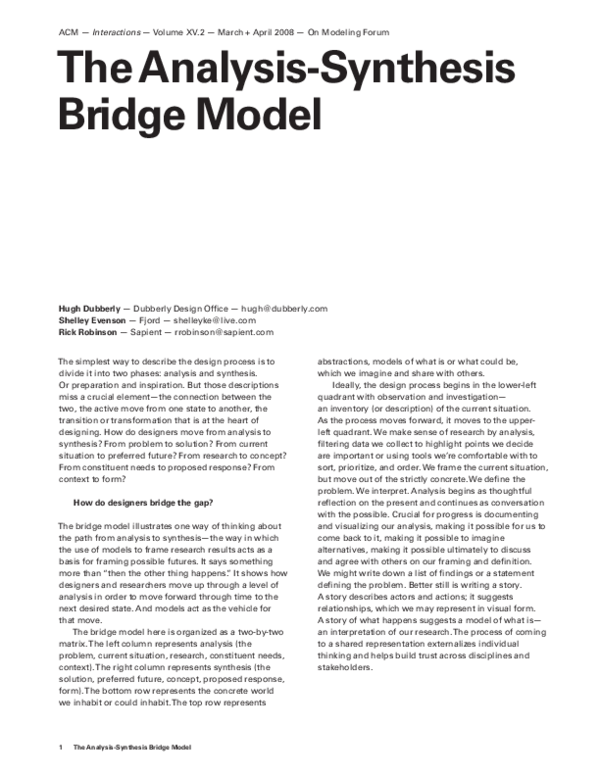 (PDF) The Analysis-Synthesis Bridge Model