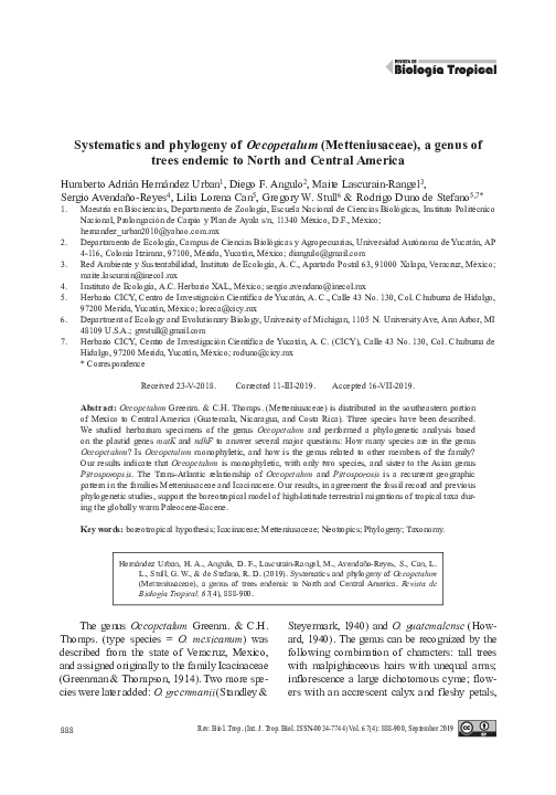 (PDF) Systematics and phylogeny of Oecopetalum (Metteniusaceae), a ...